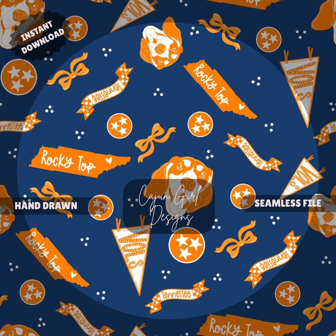 University of Tennessee Seamless PNG | Orange & White College Football ...