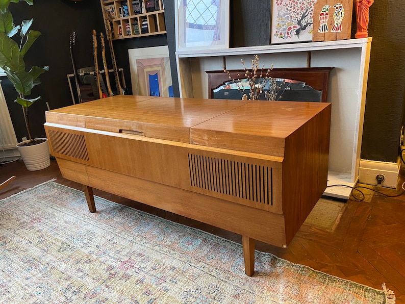 Mid Century Teak HMV Radiogram Stereo System - Etsy UK