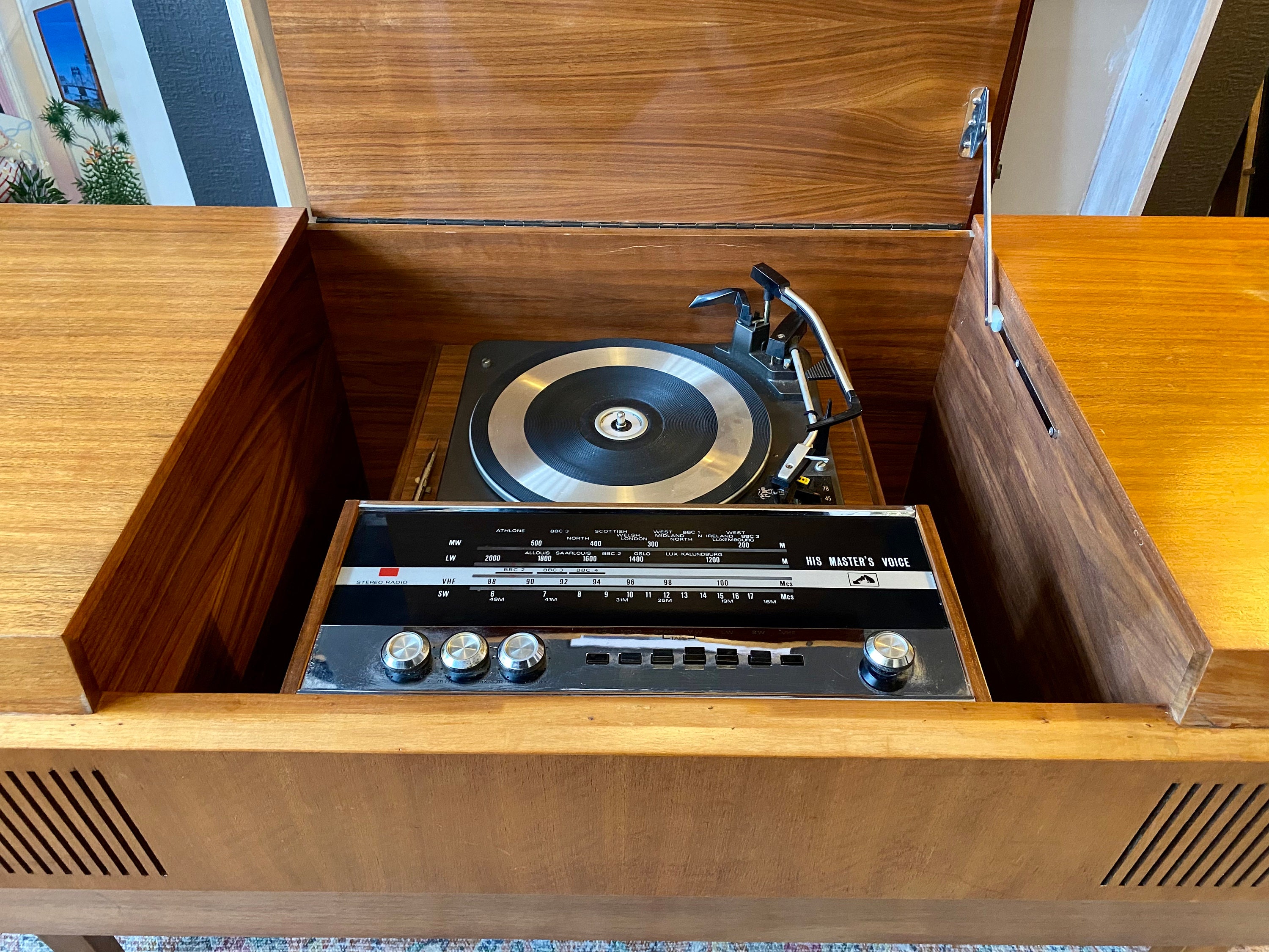 Mid Century Teak HMV Radiogram Stereo System - Etsy UK