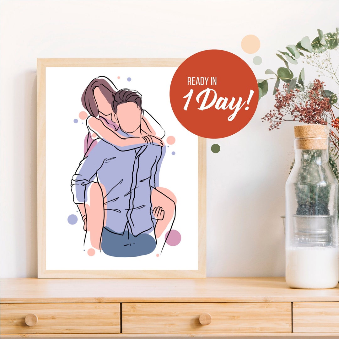 Faceless Portrait, Line Art, Illustration From Photo, Custom ...