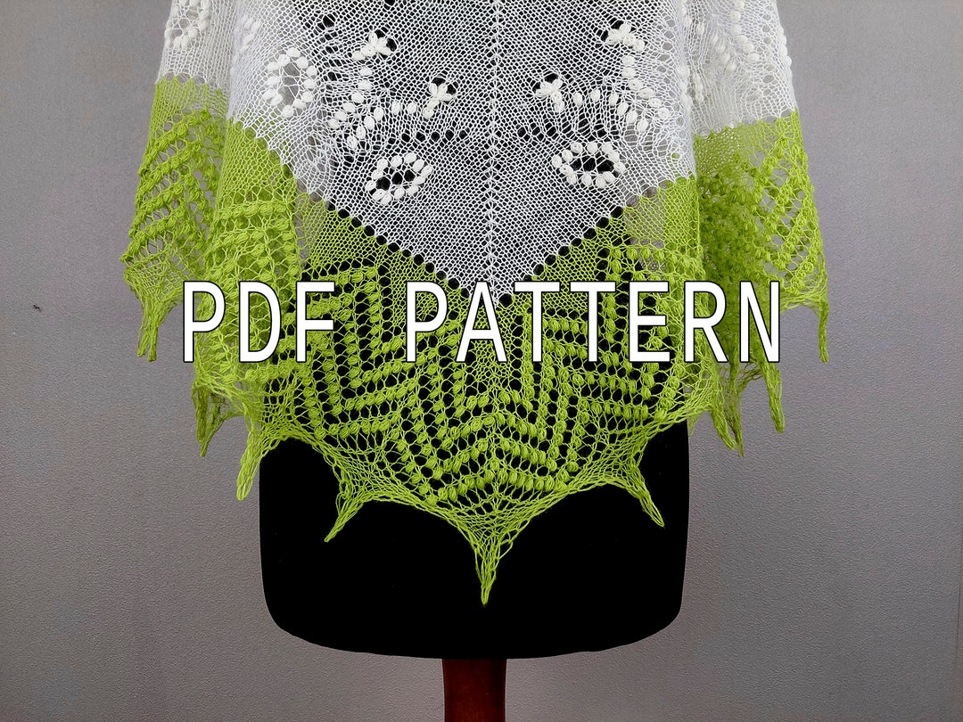 Estonian Triangle Lace Shawl "thistles Shawl" PDF Knitting Pattern With ...