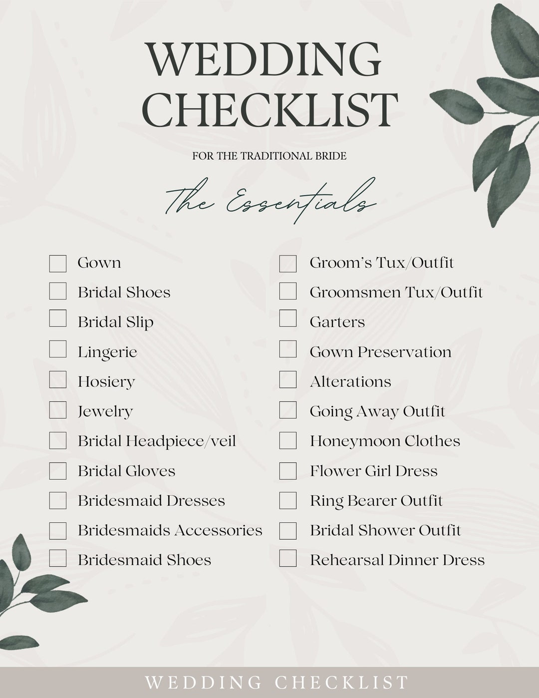 Wedding Checklist - Etsy