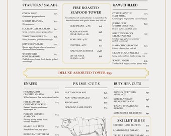 Customizable Modern Restaurant Menu Template - Etsy