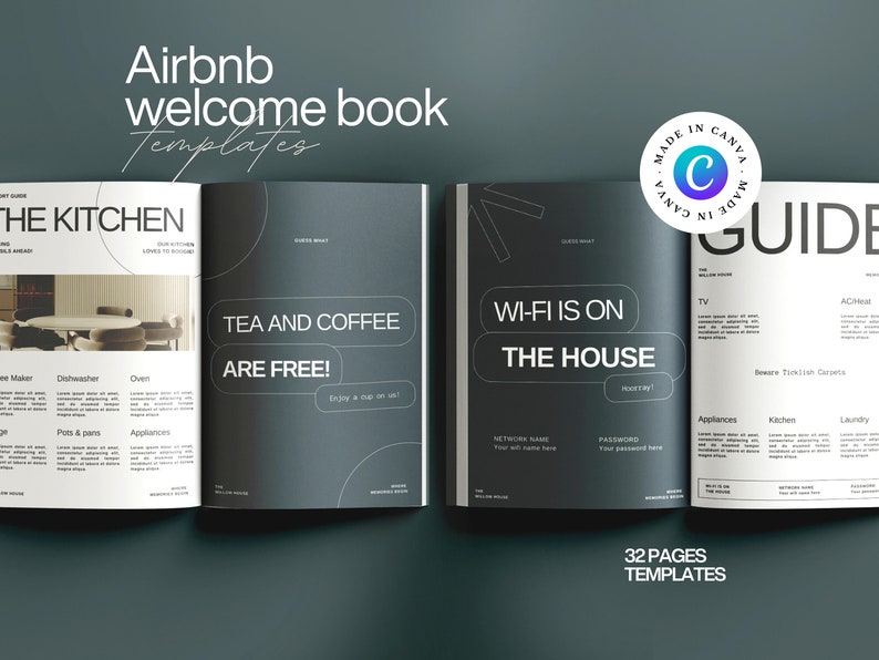 Airbnb Welcome Book Cabin Template | Canva | Cottage | Lake House ...