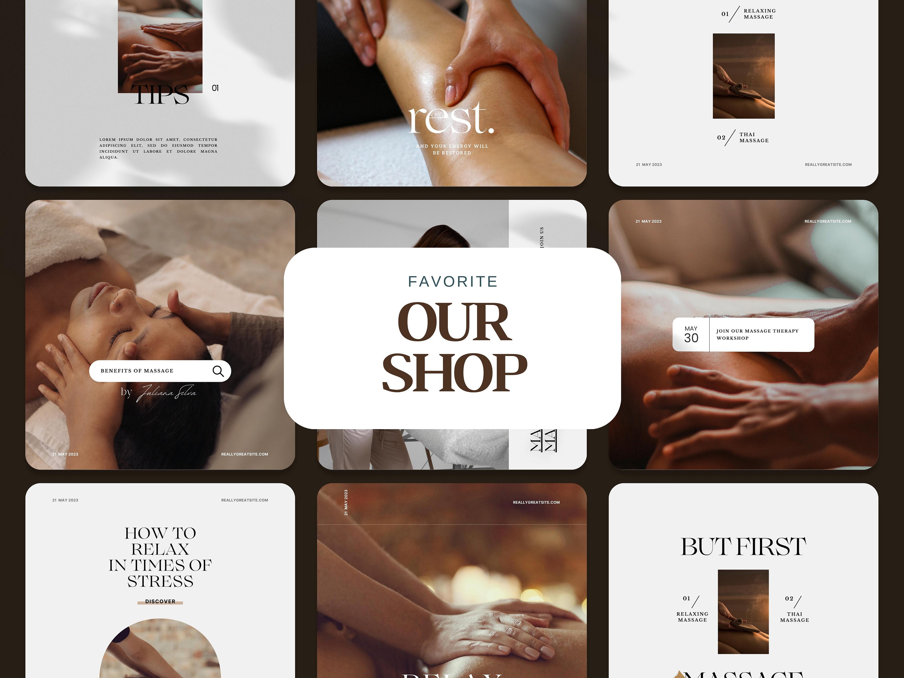 Massage Therapist Instagram Post Templates: Canva Beauty Bundle ...