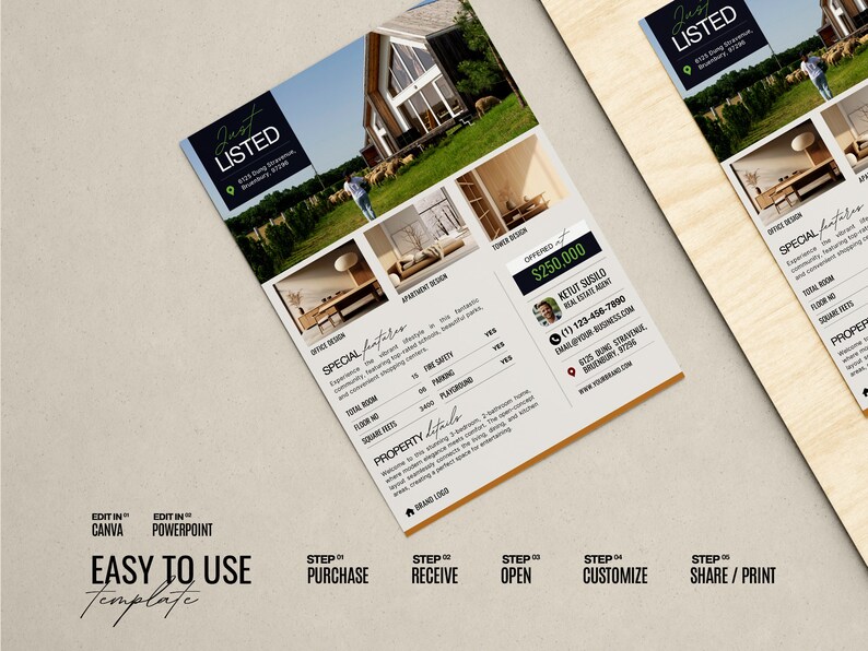 Editable Just Listed Flyer Template for Real Estate Marketing | New ... Editable Just Listed Flyer Template for Real Estate Marketing | New ...