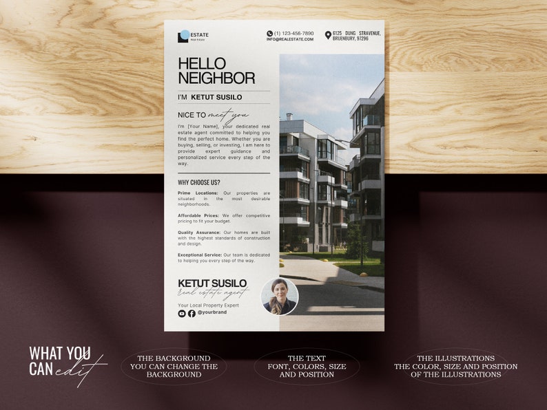Real Estate Introduction Flyer Template: Hello Neighbor Letter (canva ...