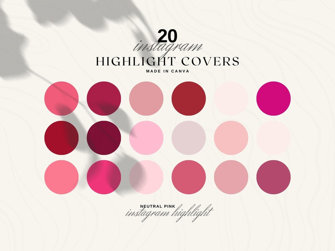 20 Neutral Pink Color Instagram Highlight Icons, Pink Covers, Canva ...