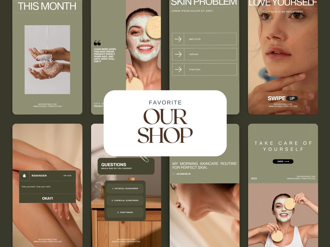 Buy Aesthetics Social Template Pack | Skincare Social Media | Skincare ...