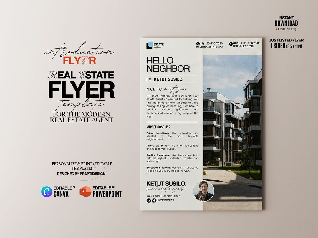 Real Estate Introduction Flyer Template: Hello Neighbor Letter (canva ...