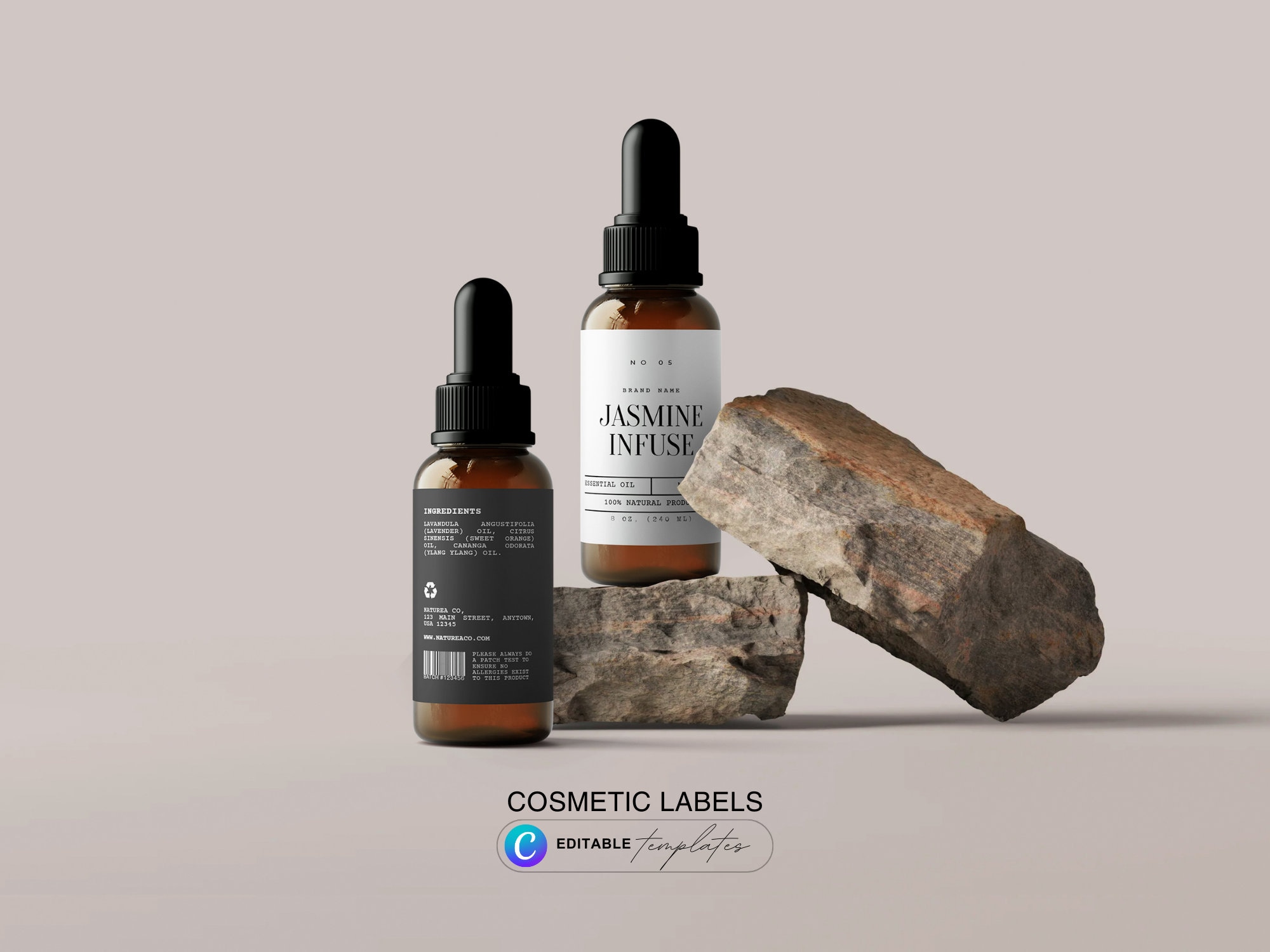 Cosmetic Labels Template | Editable Label Template | Stylish Dropper ...