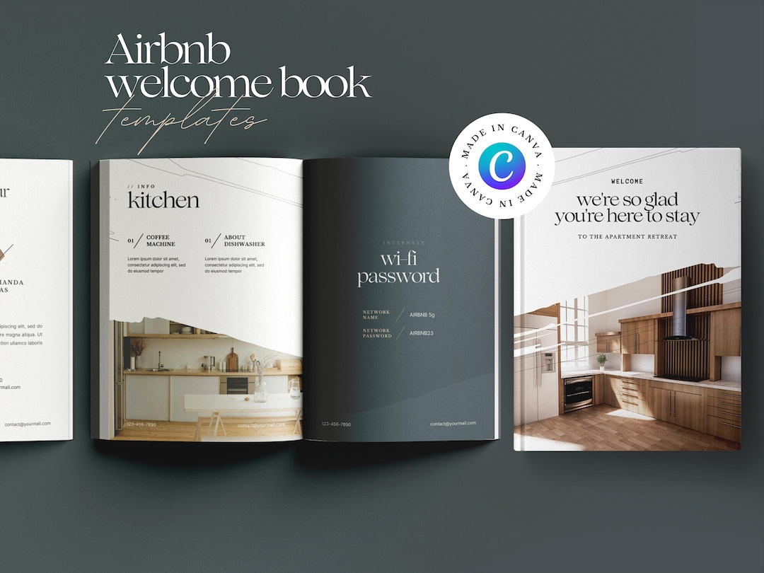 Airbnb Welcome Book Editable Template Cabin, VRBO Welcome Book Template ...