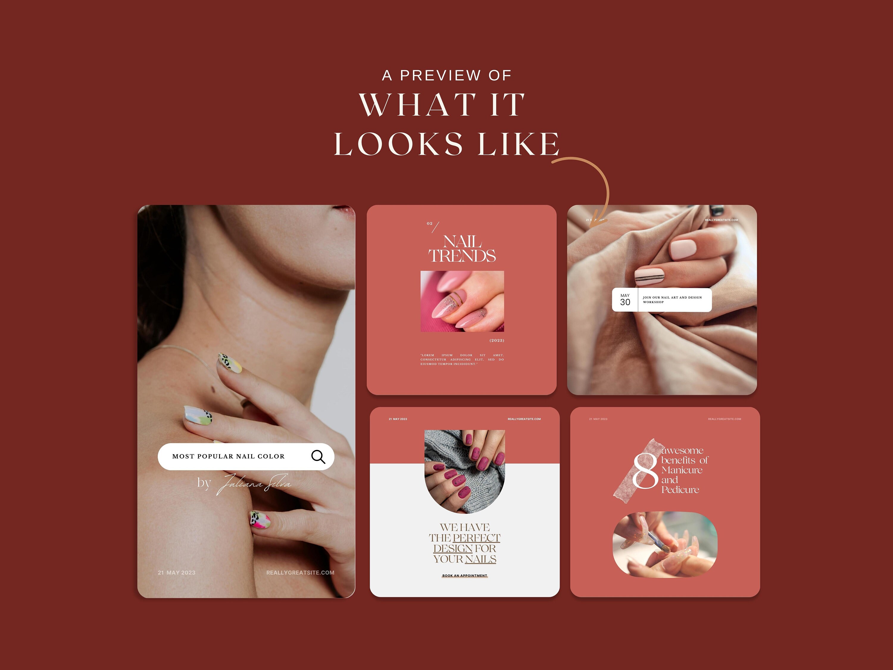 120 Nail Salon Instagram Story and Post Templates Manicure - Etsy