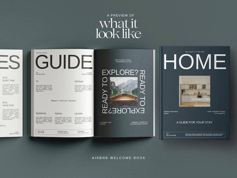 Airbnb Welcome Book Cabin Template | Canva | Cottage | Lake House ...