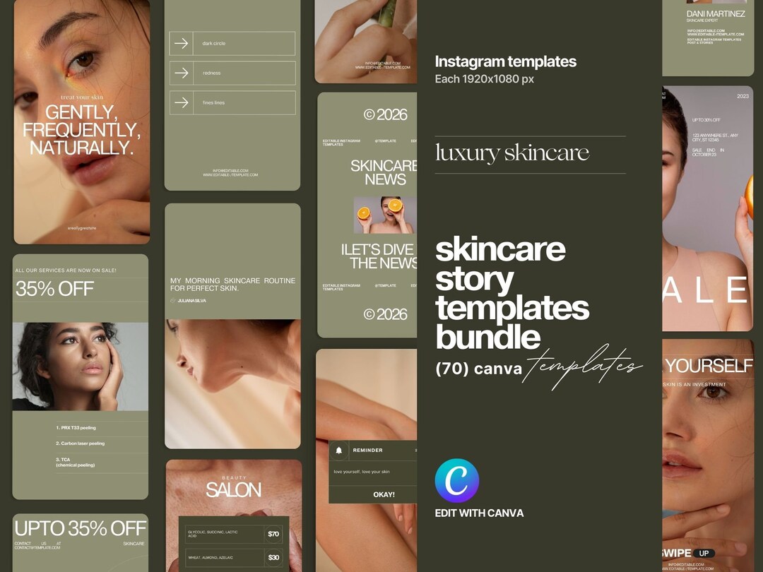 Aesthetics Social Template Pack | Skincare Social Media | Skincare ...