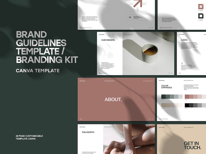 Brand Guidelines Template Branding Kit Canva Template Branding Business ...