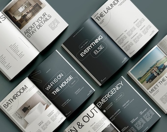 Airbnb Welcome Book Cabin Template Canva Cottage Lake House Forest STR ...