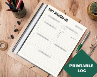 Daily Wellness Journal A5, Printable Journal, Wellness Journal, Digital ...