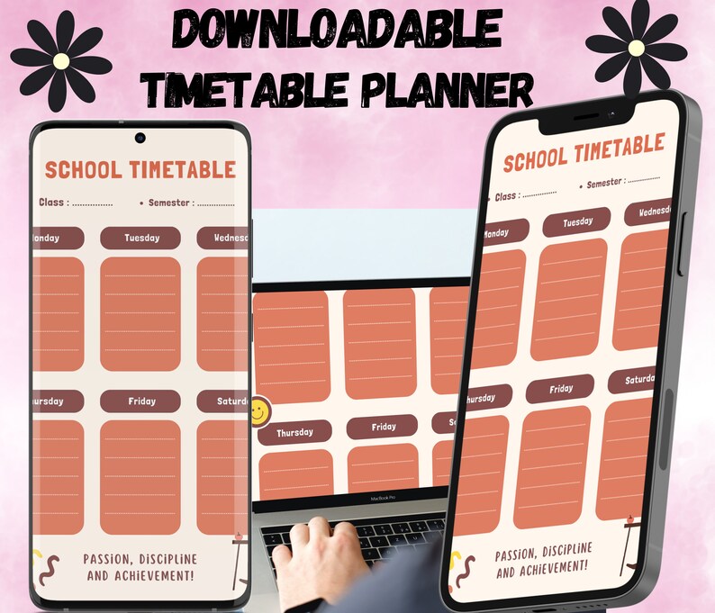 Printable Class Timetable, Print at Home Blank Student Time Table, A4 ...