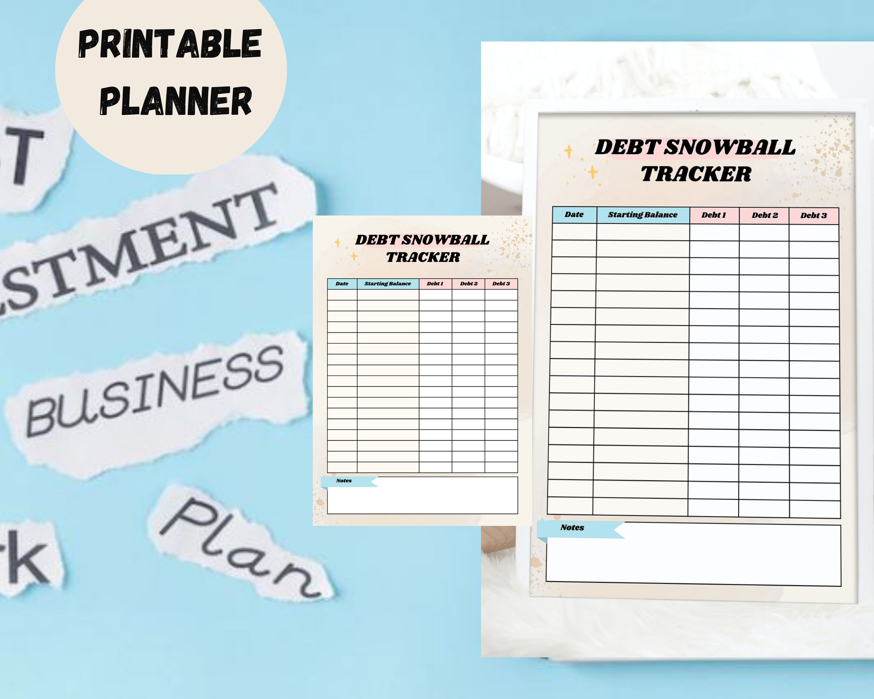 Debt Snowball Spreadsheet Tracker Template, Debt Snowball Debt Payoff ...