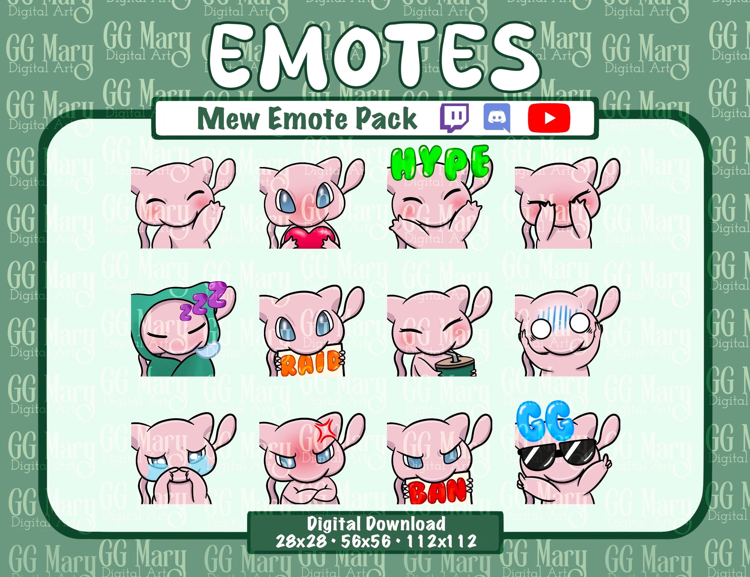 Mew Emote Bundle Set of 12 Twitch/discord/youtube - Etsy
