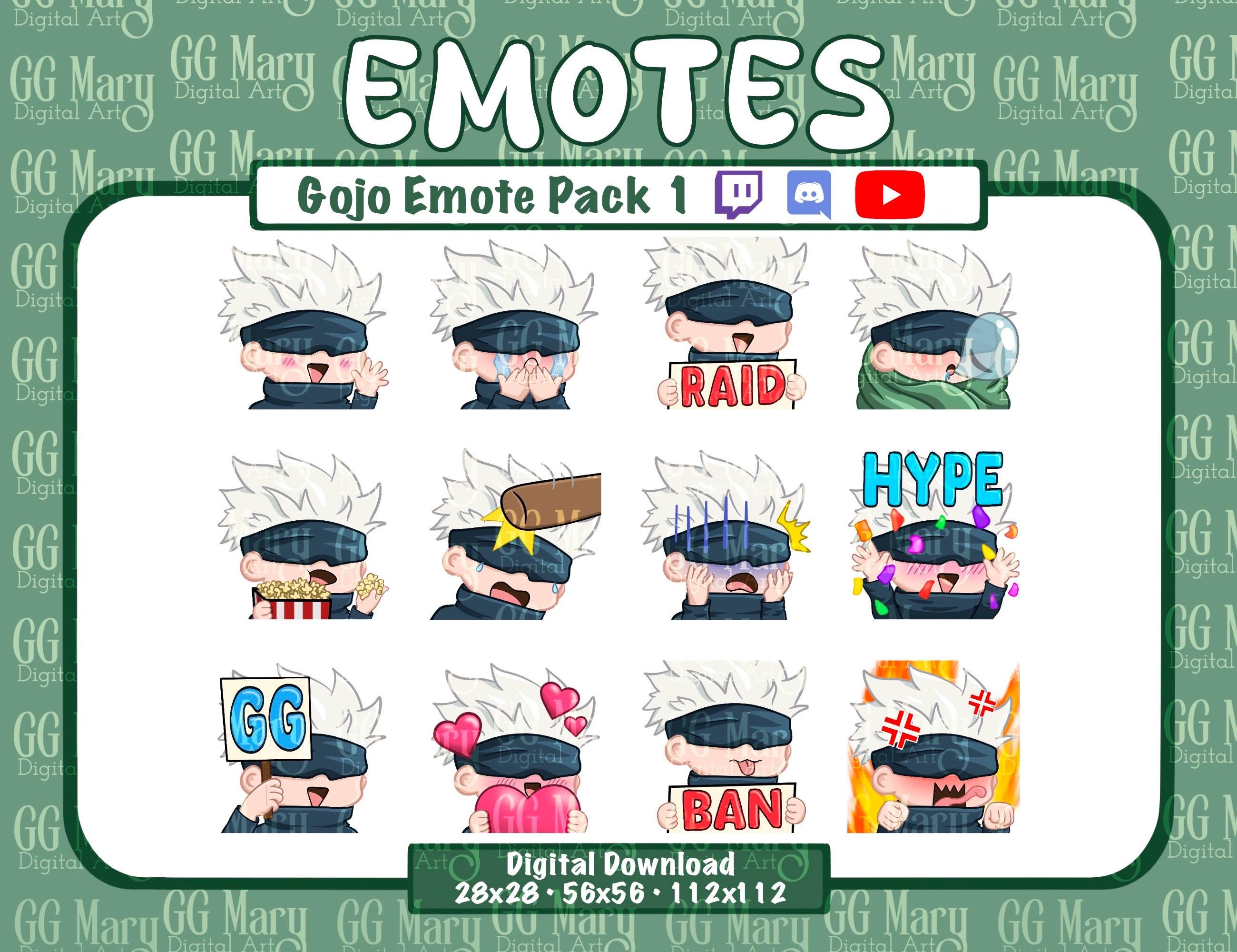 Anime Curse Sorcerer Chibi Emote Bundle #1 - Set of 12 Twitch/discord ...