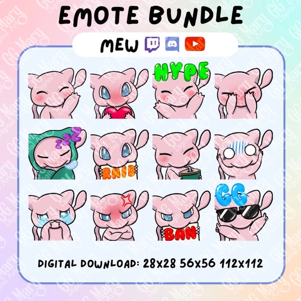 Mew Emotes - Etsy