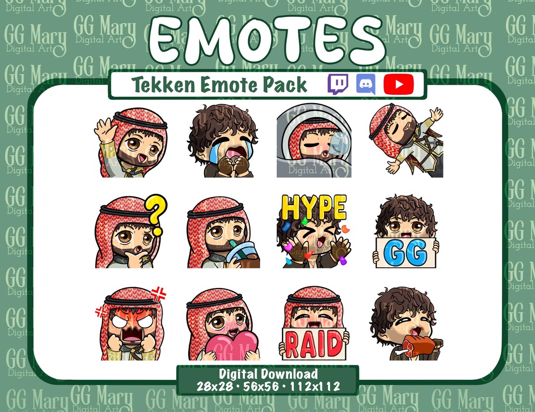 Tekken Fighter Chibi Emote Bundle - Set of 12 Twitch/discord/youtube - Etsy
