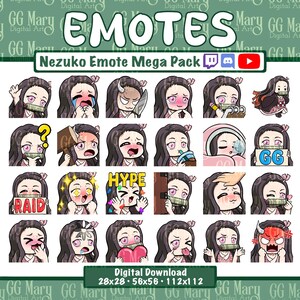 Demon Anime Nezuko Emote Mega Bundle Set of 24 Twitch/discord/youtube ...