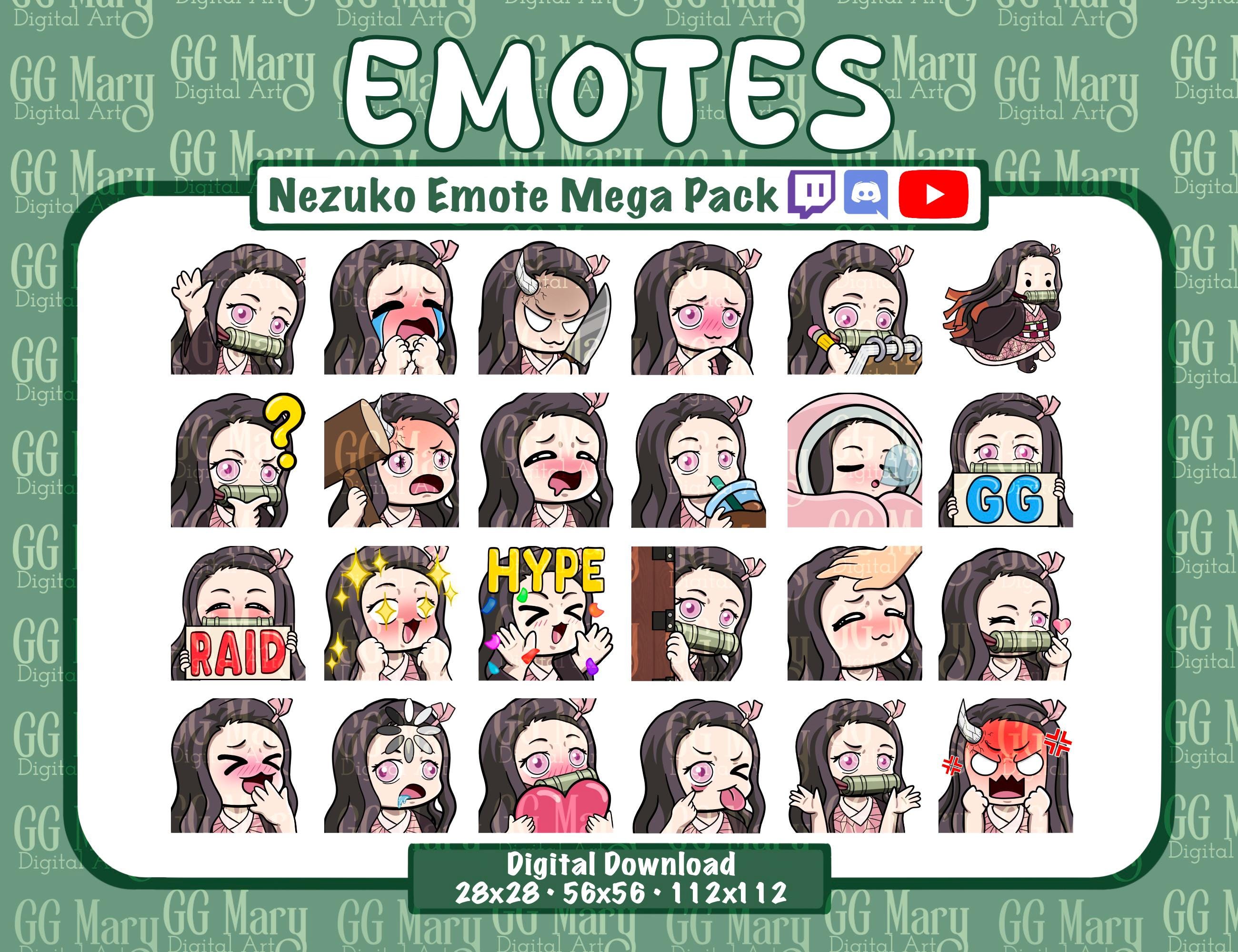 Demon Anime Nezuko Emote Mega Bundle Set of 24 Twitch/discord/youtube ...