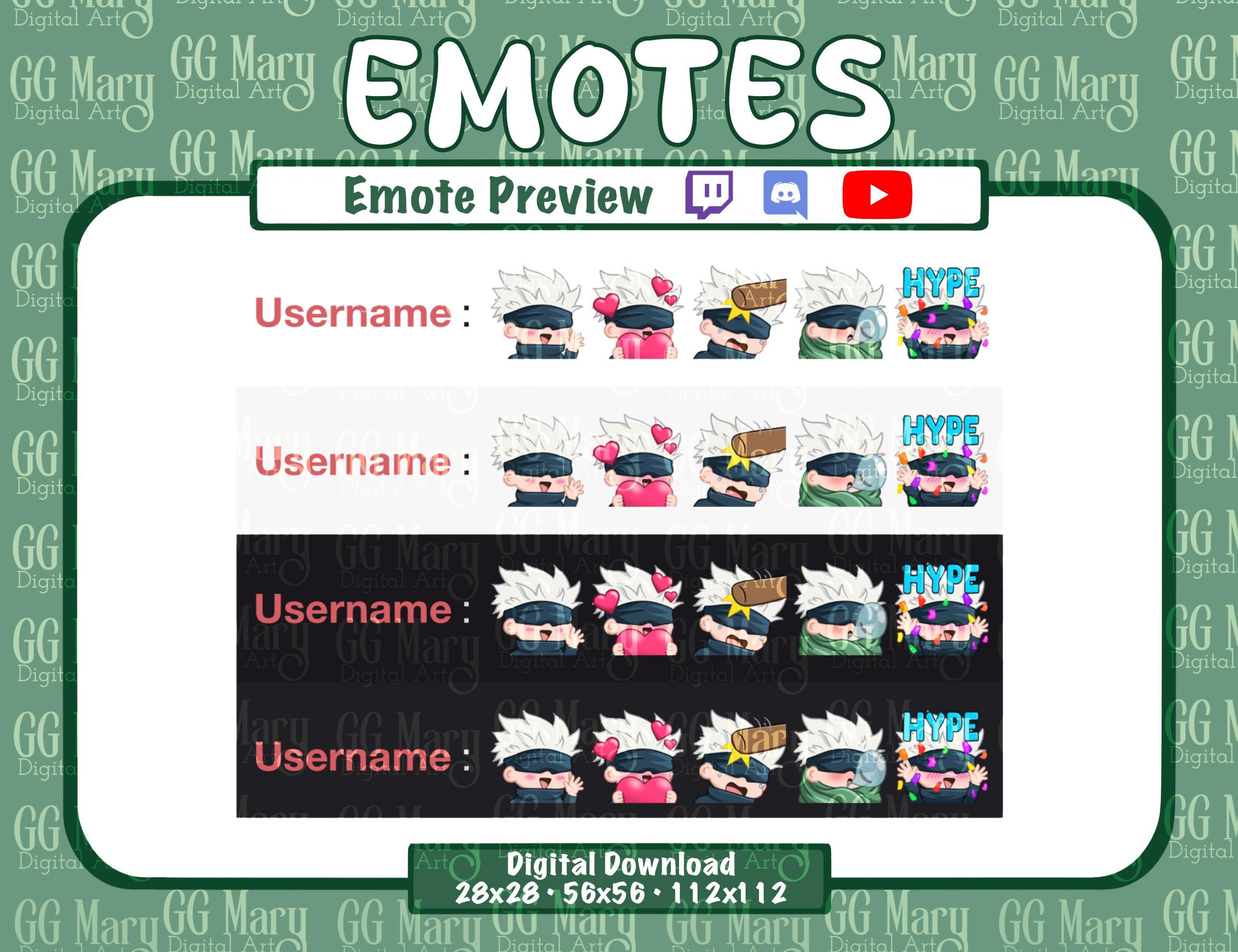Anime Curse Sorcerer Chibi Emote Bundle #1 - Set of 12 Twitch/discord ...