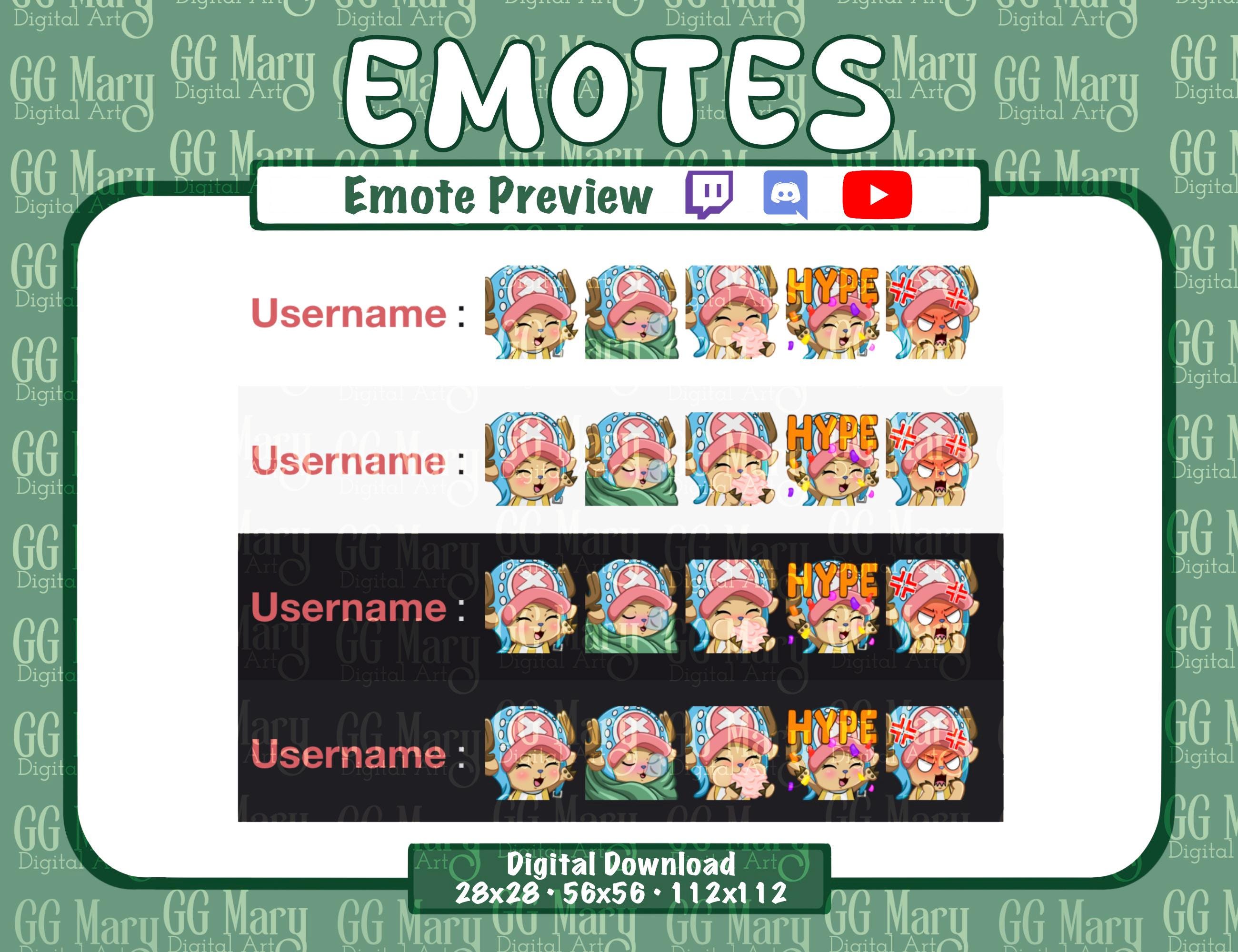 Anime Straw Hat Reindeer Emote Bundle - Set of 12 Twitch/discord ...