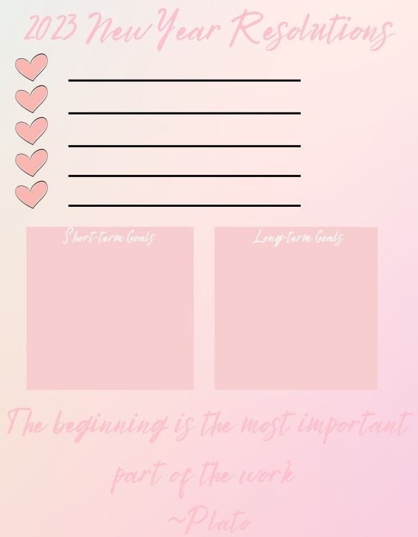 Printable 2023 New Year Resolution Sheet - Etsy