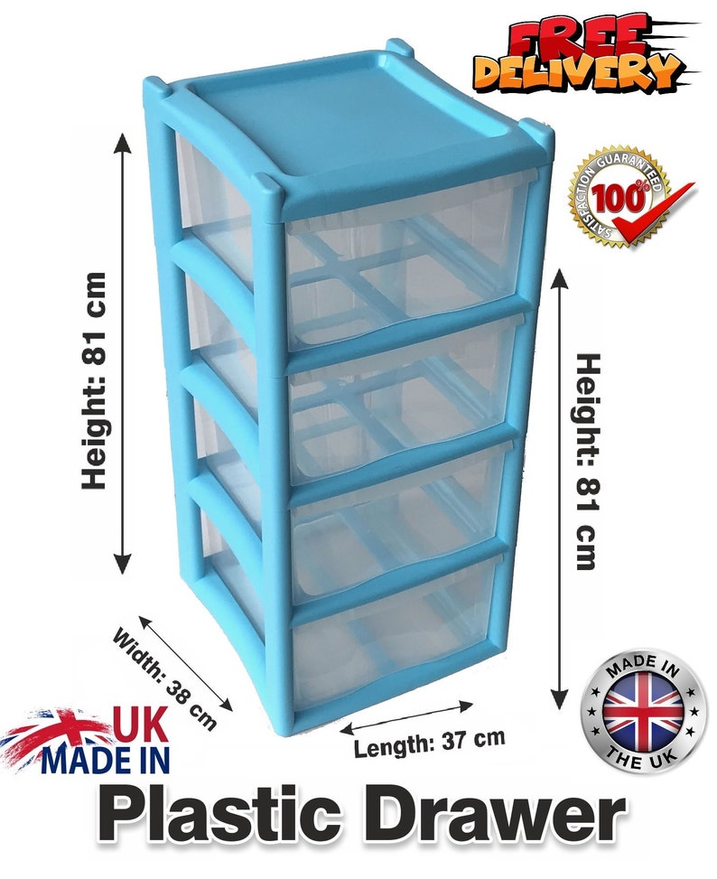Plastic Storage Drawers Draw Tower Unit Mini Desktop Large Home School ...