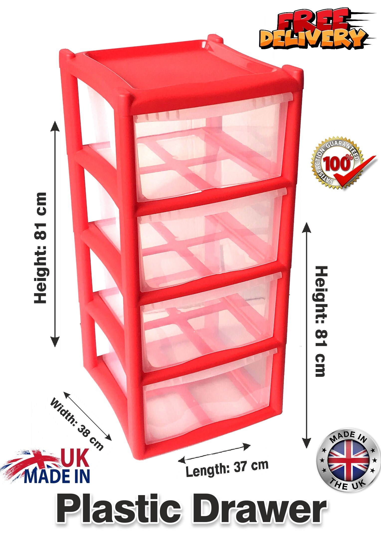 Plastic Storage Drawers Draw Tower Unit Mini Desktop Large Home School ...