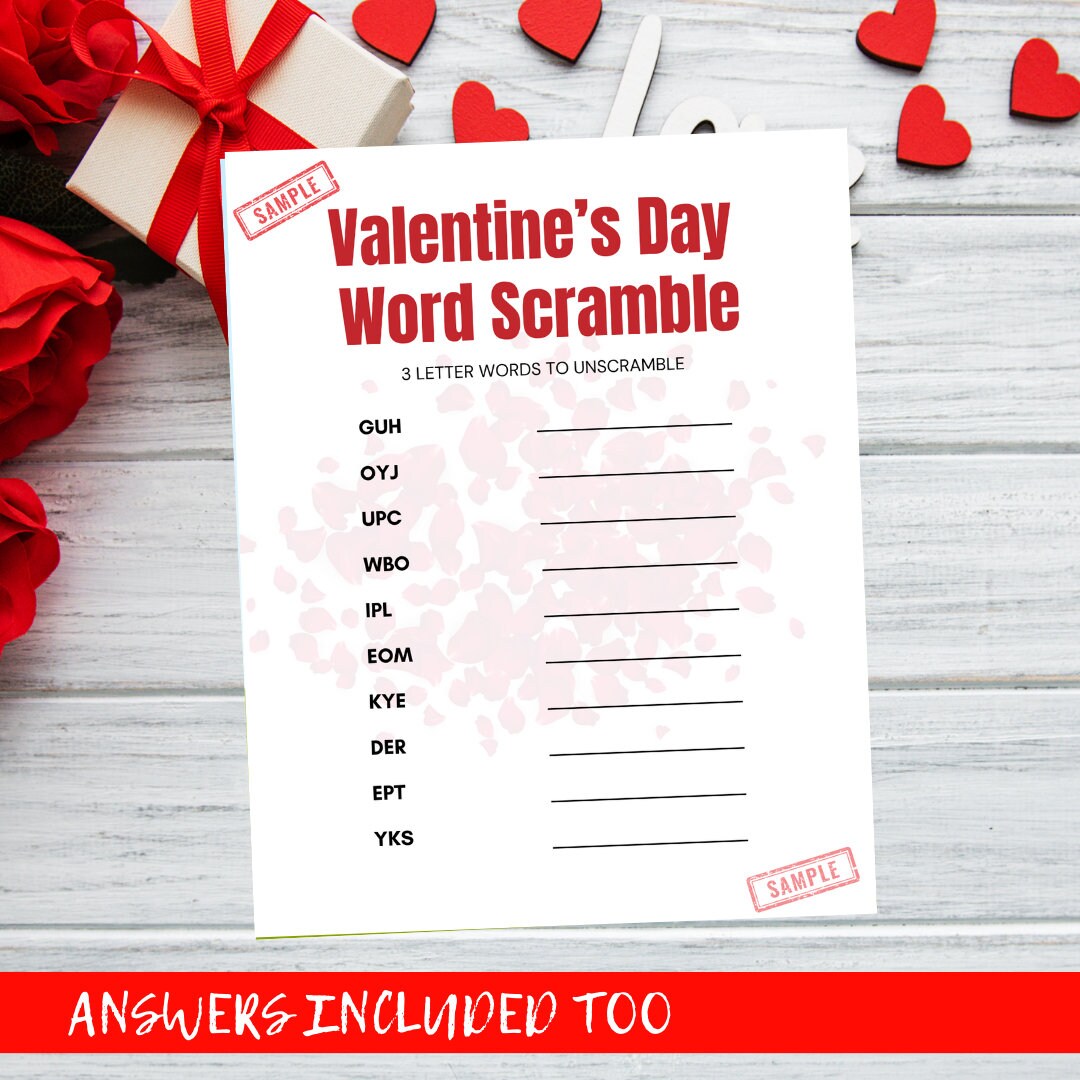 Valentine Word Search Printable - Etsy