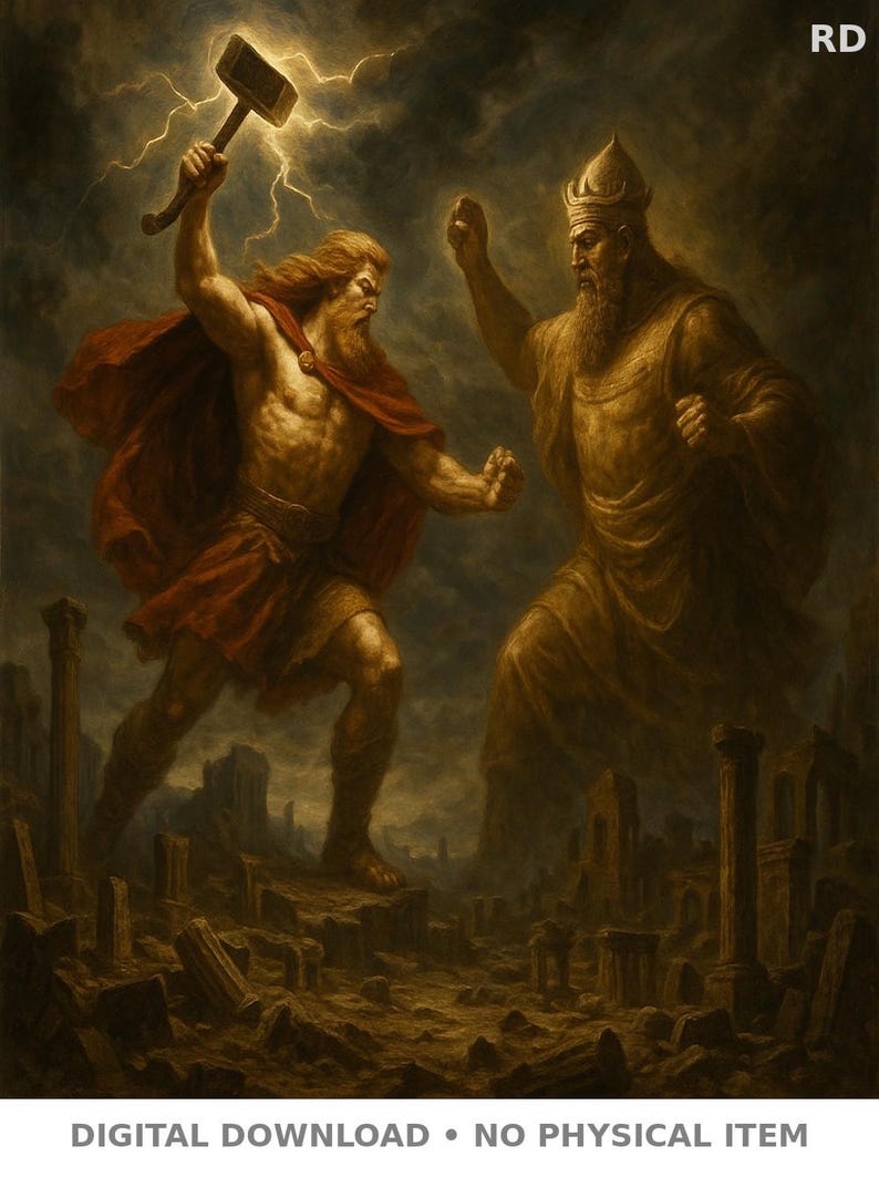 Old Gods Art Bundle Digital Download Zeus Odin Ra Thor Nephilim Fantasy ...