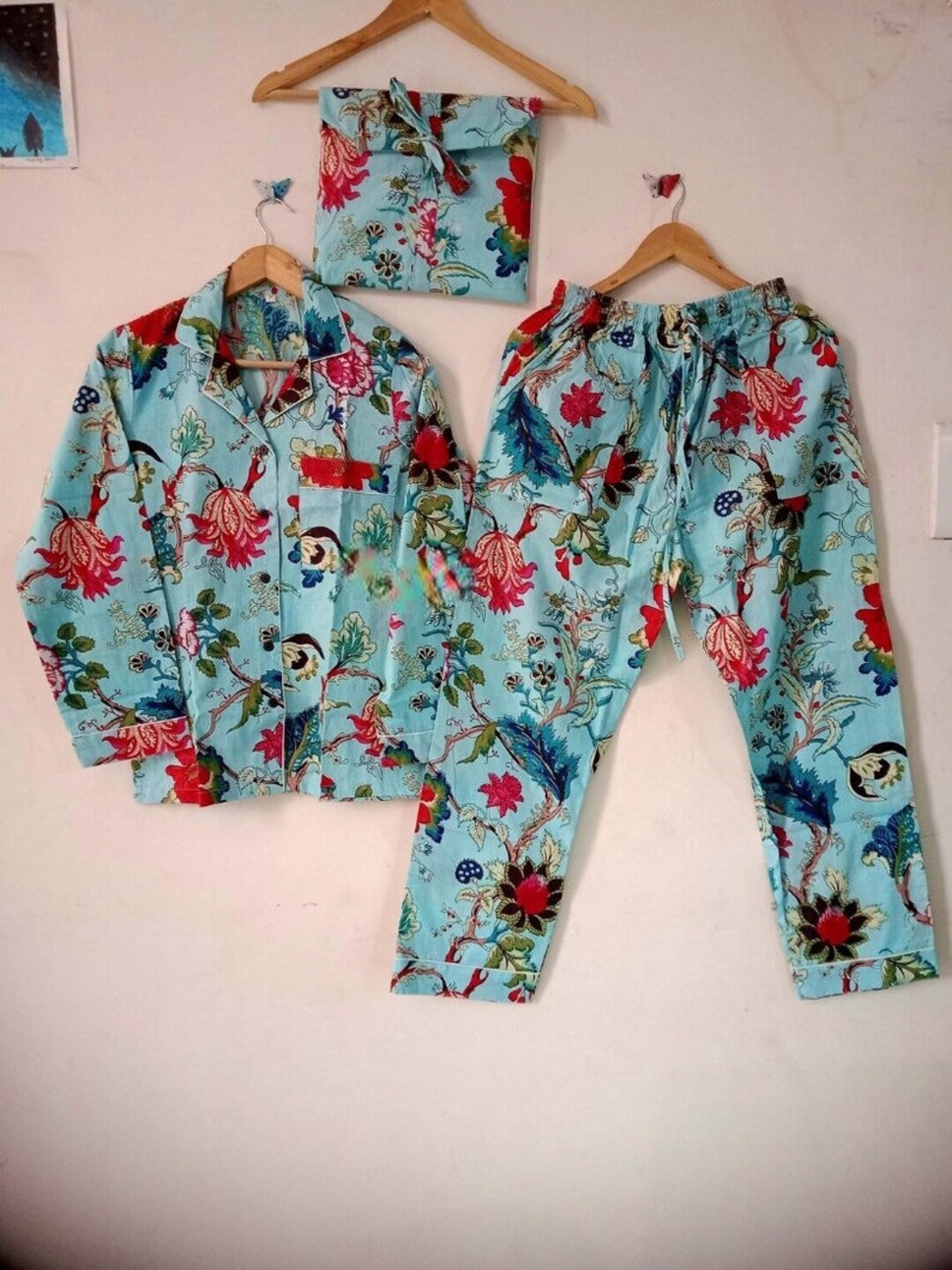 Handmade Luxury Cotton Women's Pyjamas, Unique Gift for Her, Pretty ...