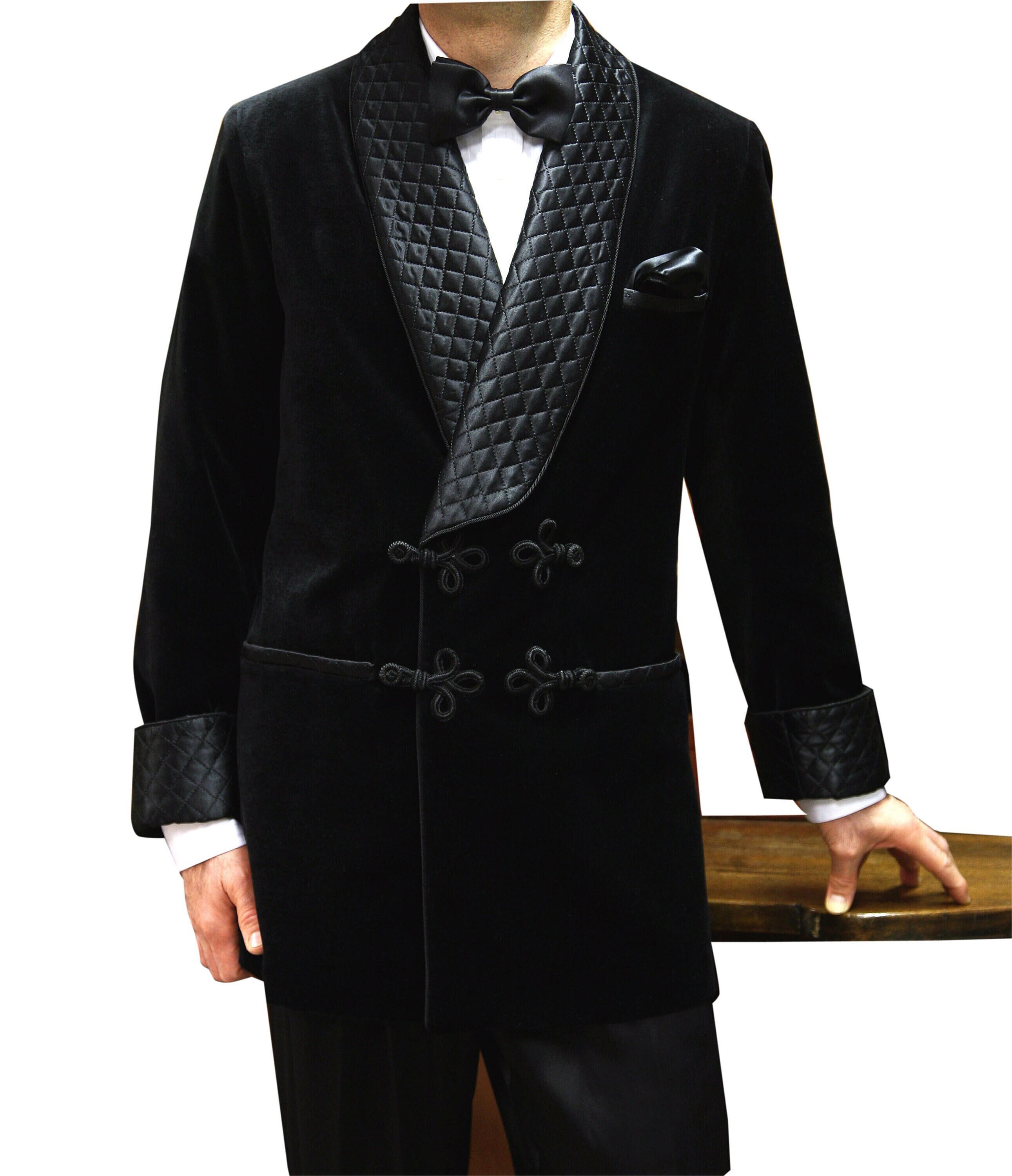 Smoking Jacket Long Gown Men's Black Smoking Jacket - Etsy