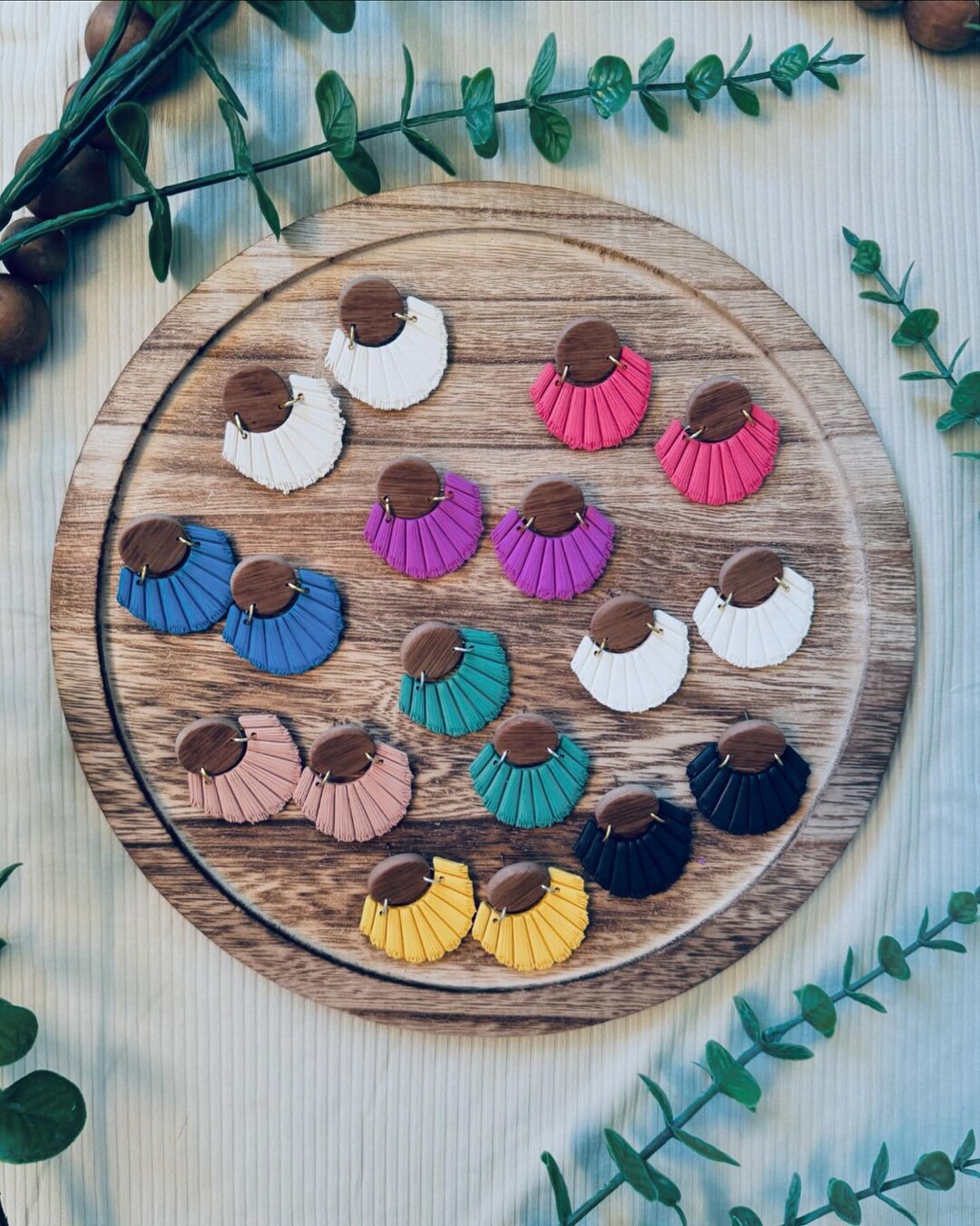 Marcella Collection | Raffia Style | Polymer Clay Earrings | Boho Earring | Statement Jewelry - Etsy