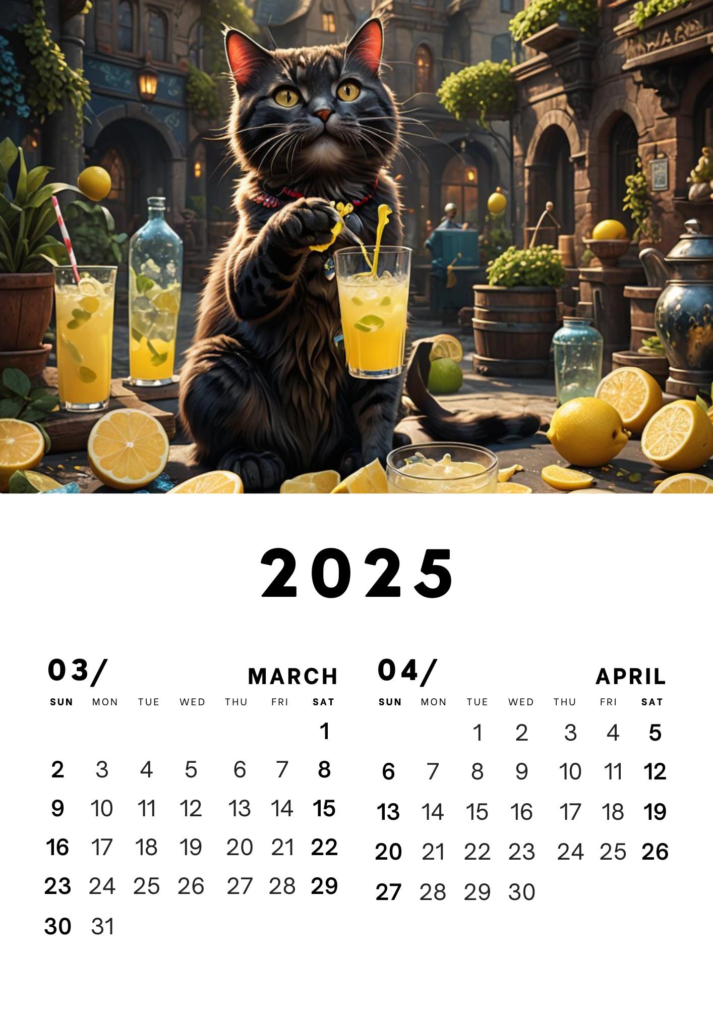 2025 Cat Lovers' Calendar - Etsy