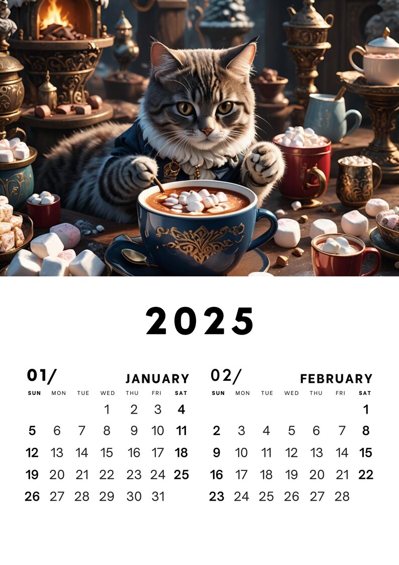 2025 Cat Lovers' Calendar - Etsy