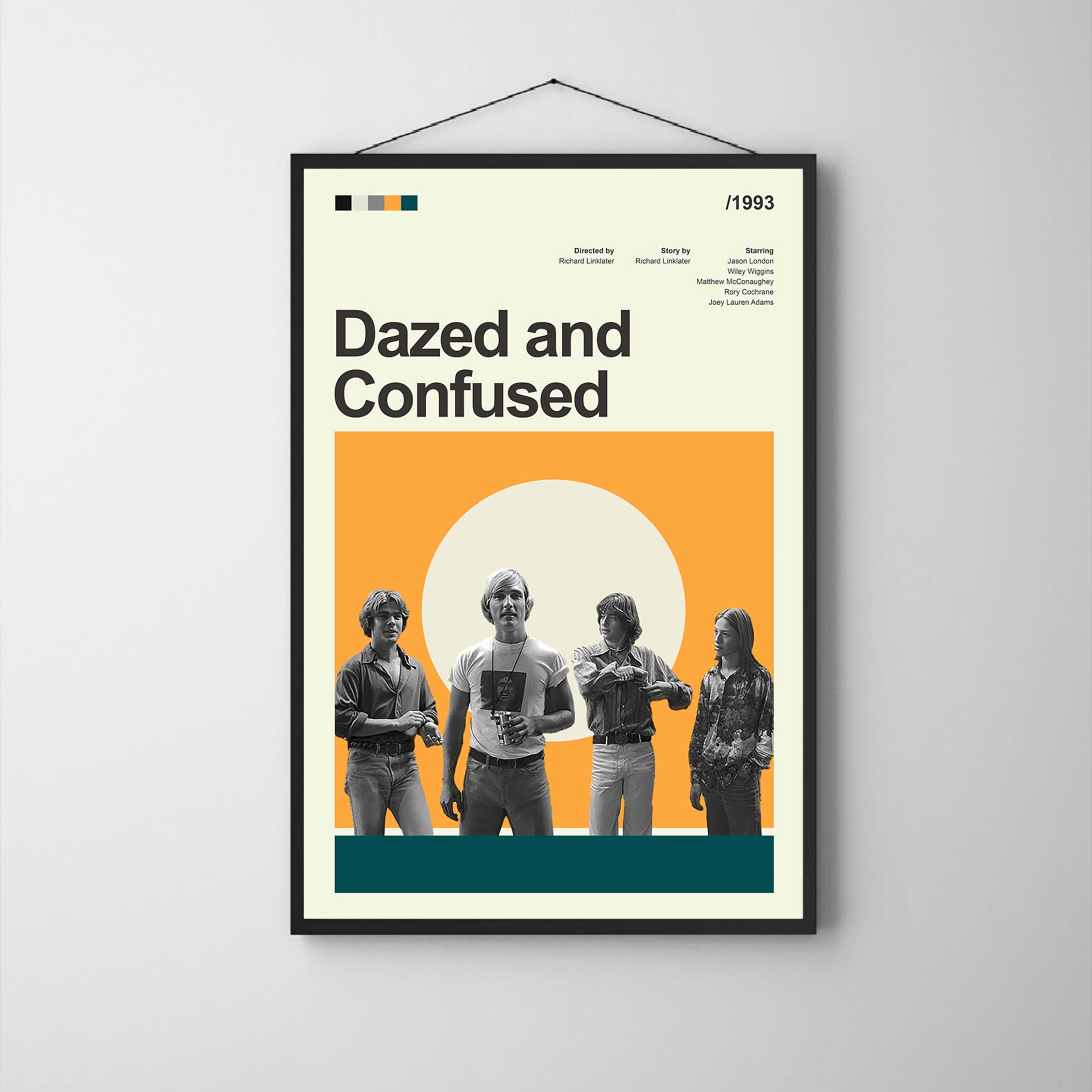 Mid Century Modern Dazed and Confused Movie Poster, Retro Movie Print ...