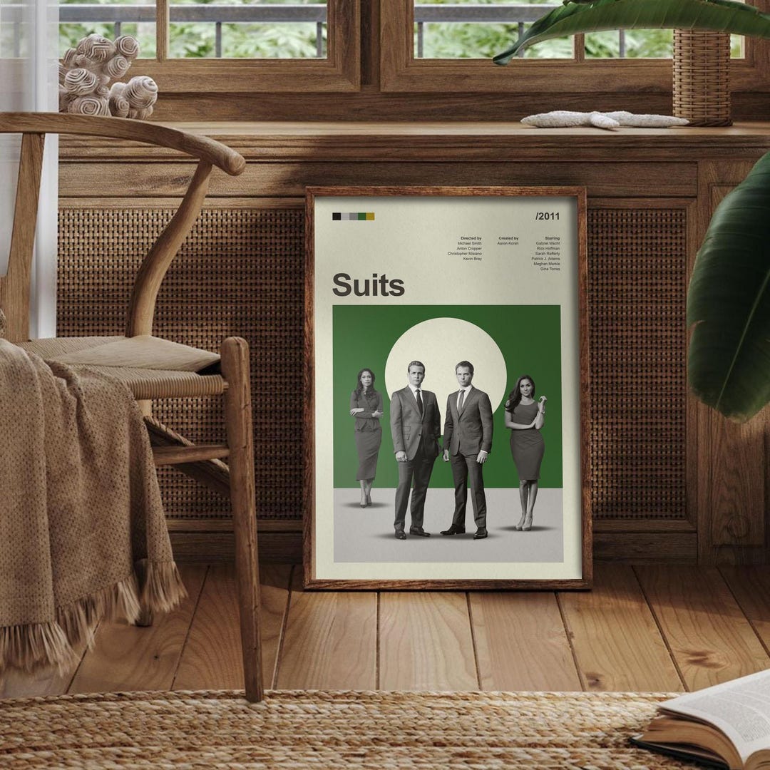 Mid Century Modern Suits Movie Poster, Retro Movie Print, Modern ...