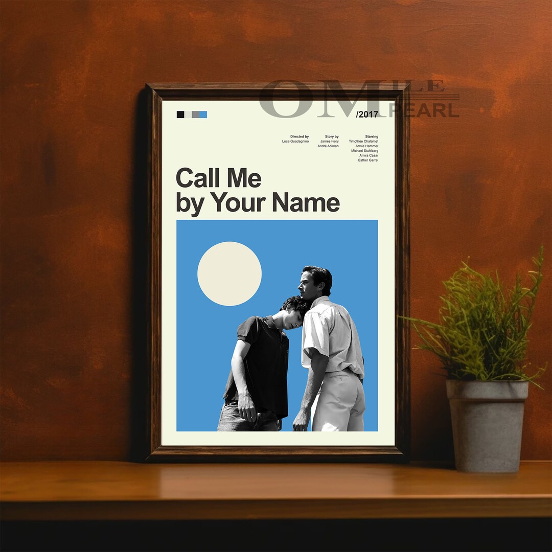 Mid Century Modern Call Me by Your Name Movie Poster, Retro Movie Print, Modern Vintage Movie ...