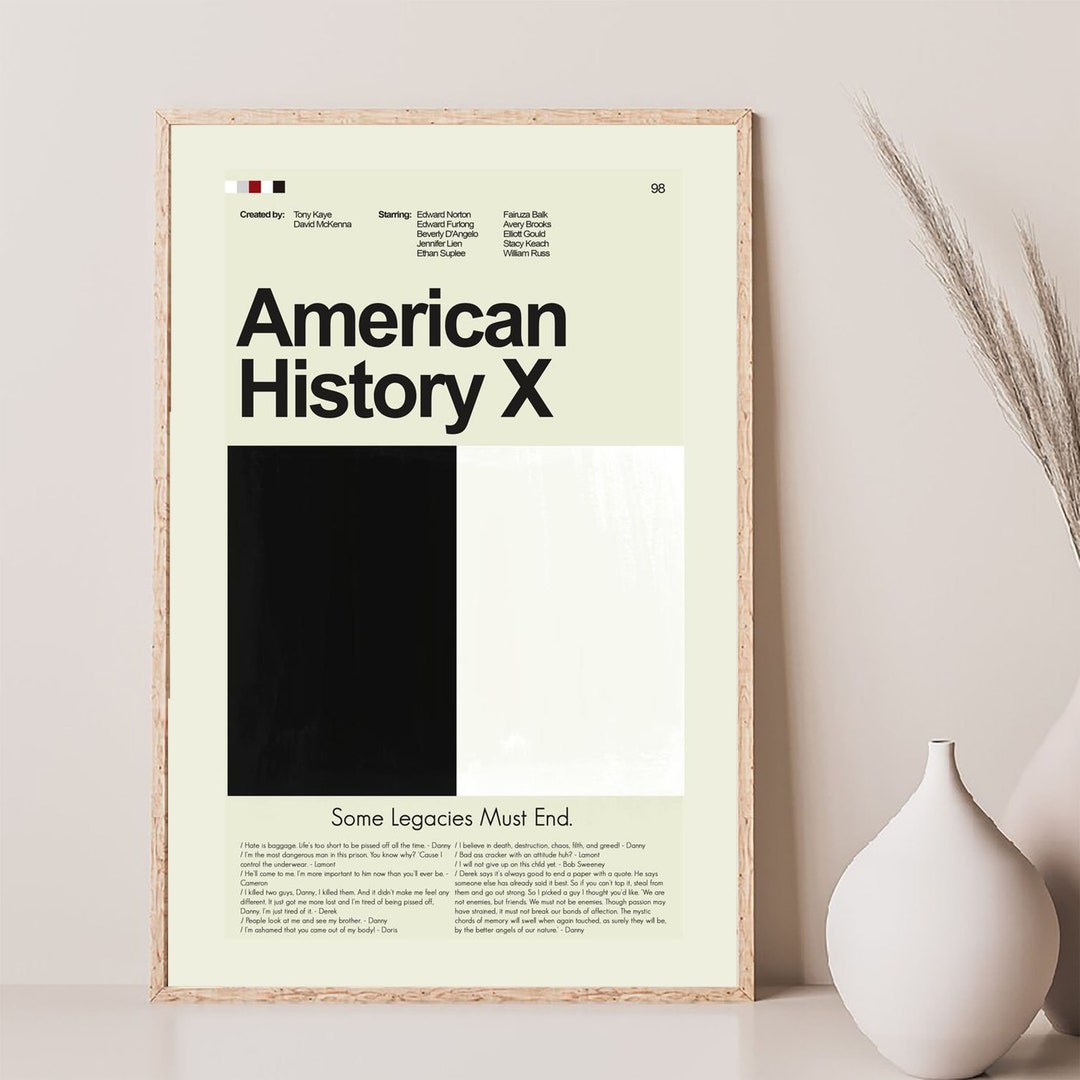 Mid Century Modern American History X Movie Poster Retro - Etsy