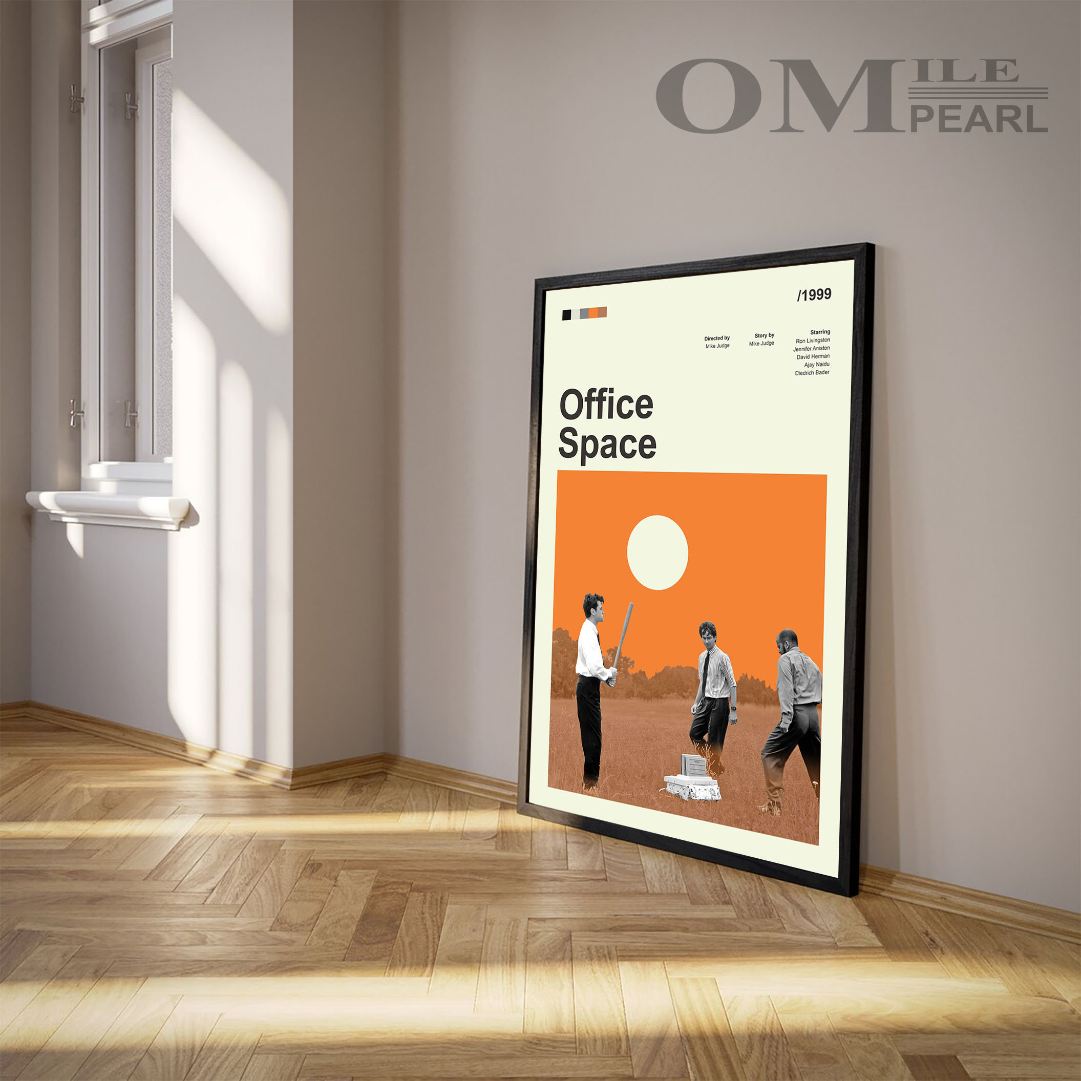 Mid Century Modern Office Space Movie Poster, Retro Movie Print, Modern ...