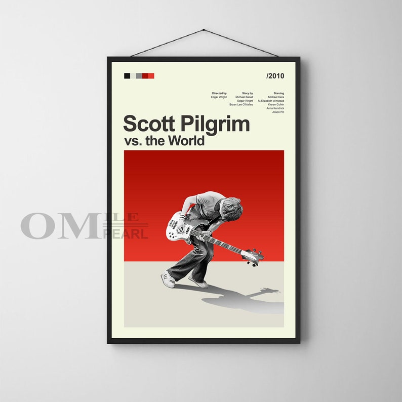 Mid Century Modern Scott Pilgrim Vs. the World Movie Poster - Etsy