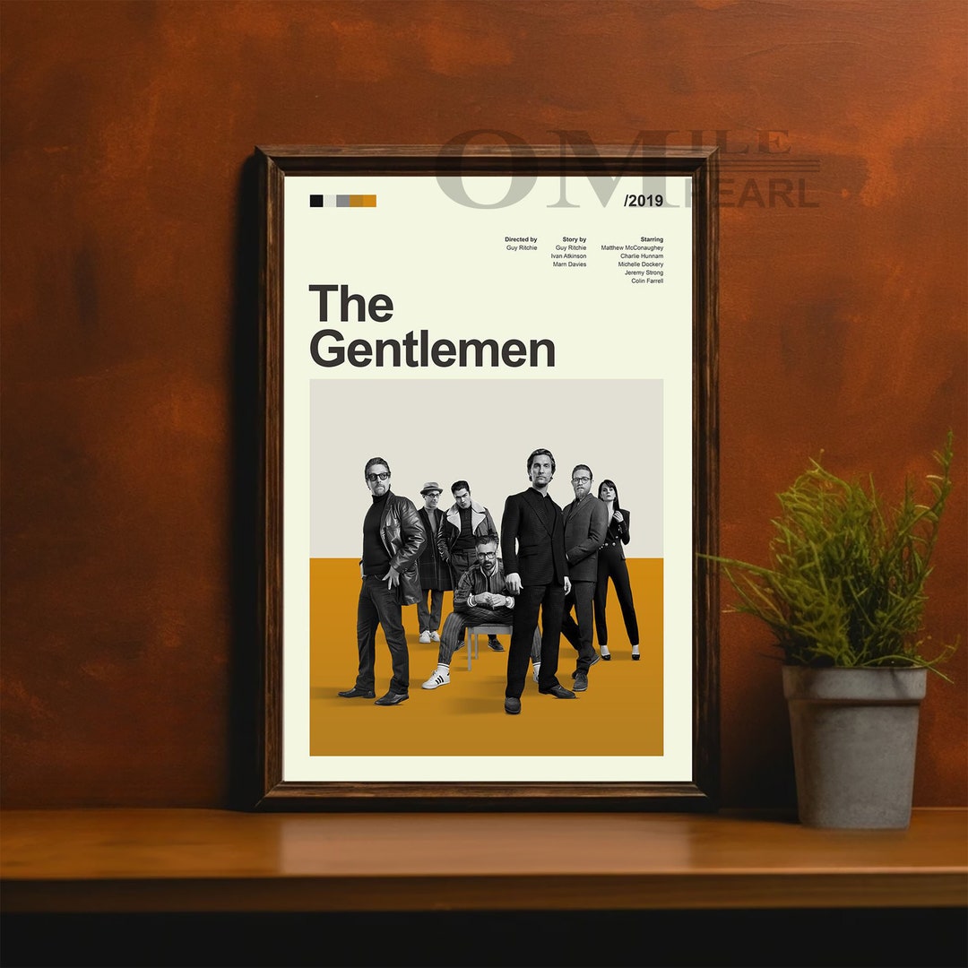 Mid Century Modern the Gentlemen Movie Poster, Retro Movie Print ...