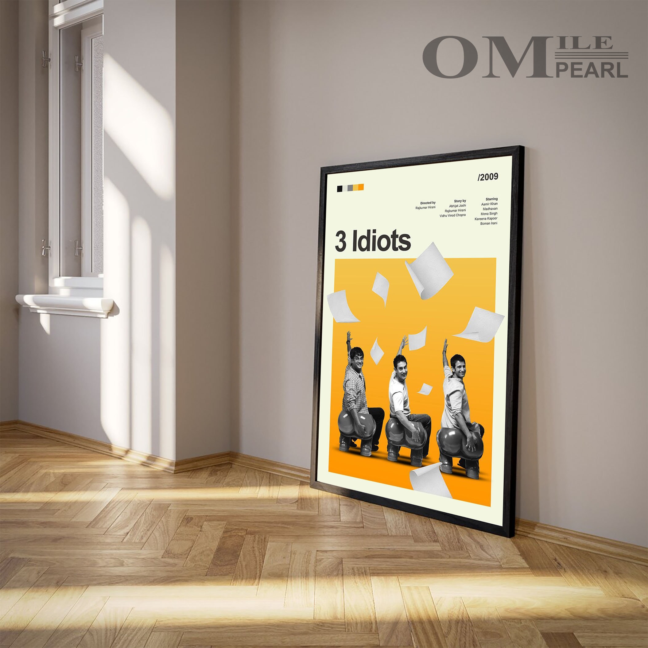 Mid Century Modern 3 Idiots Movie Poster, Retro Movie Print, Modern ...
